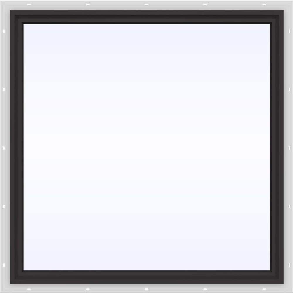 JELD-WEN 48 in. x 48 in. V-4500 Series Black Exterior/White Interior ...