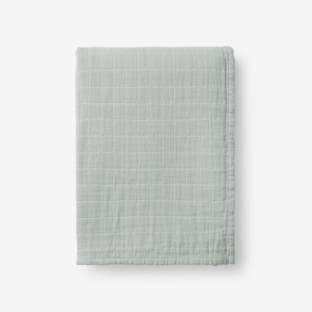 The Company Store Gossamer Thyme Solid Cotton Woven Throw Blanket KN83 ...