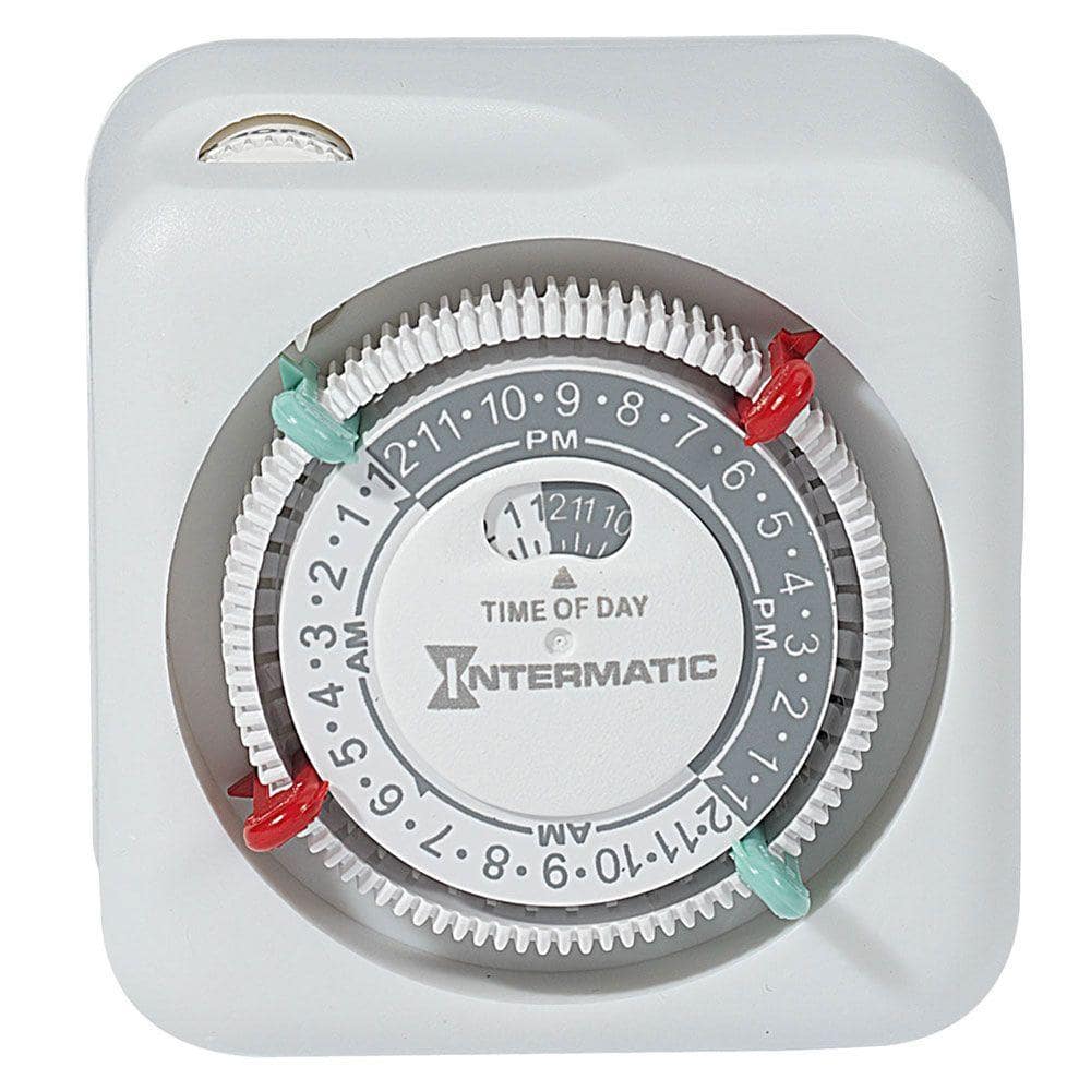 Intermatic 15 Amp 24-Hour Indoor Plug-In Timer, White TN111K - The Home ...