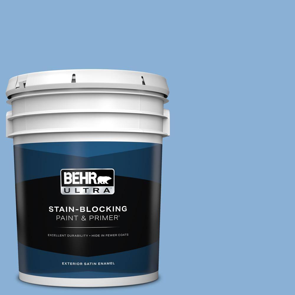 BEHR ULTRA 5 gal. #PPU15-12 Bluebird Satin Enamel Exterior Paint ...