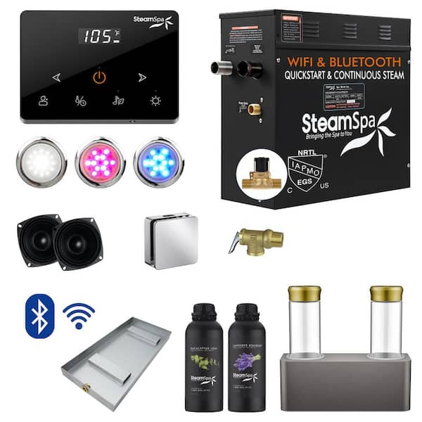 SteamSpa Black Series 4500-Watt Steam Generator with Wireless Remote ...