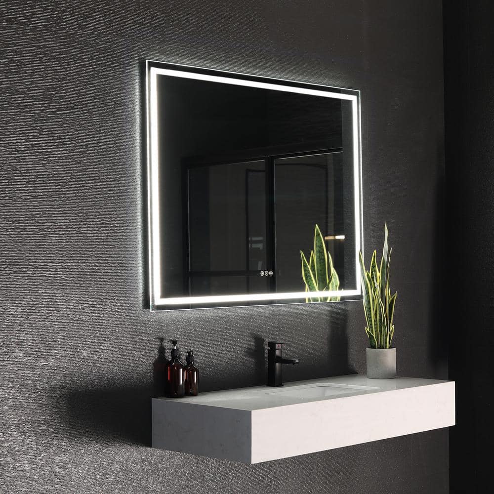 Reviews for niveal 48 in. W x 36 in. H Rectangular Frameless LED Wall ...