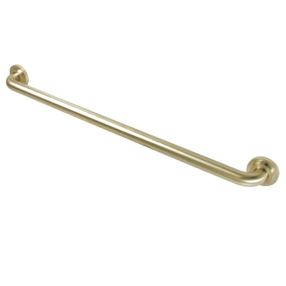 Kingston Brass Manhattan 30 in. x 1-1/4 in. Grab Bar in Brushed Brass ...