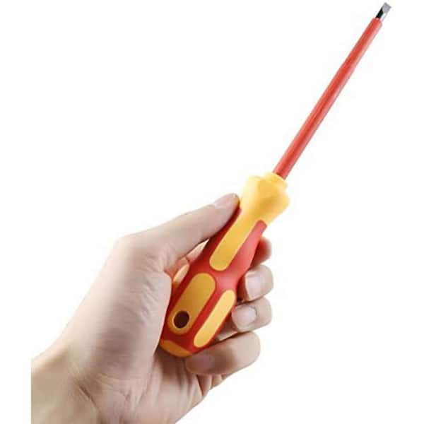 Lukyamzn Insulated Electrician Screwdrivers Set 3-6in Shank 7 Bit Red ...
