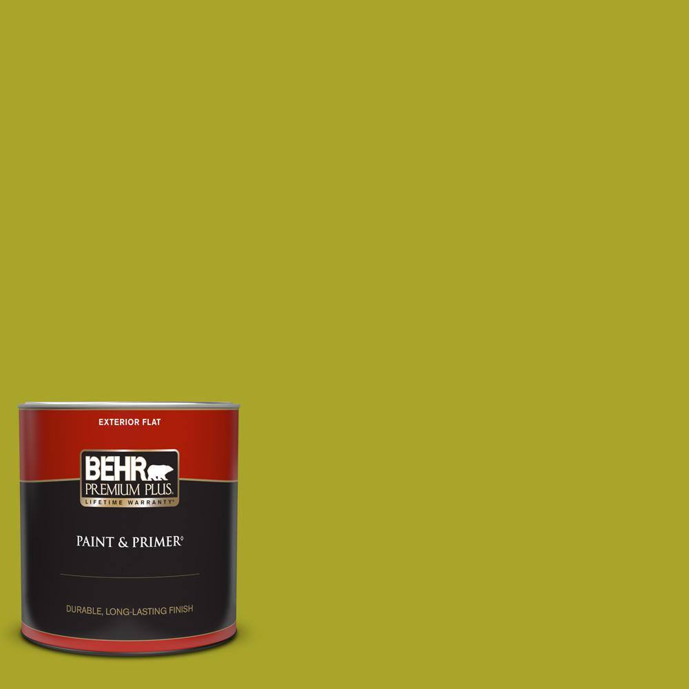 BEHR PREMIUM PLUS 1 qt. #P340-7 Venom Flat Exterior Paint & Primer ...