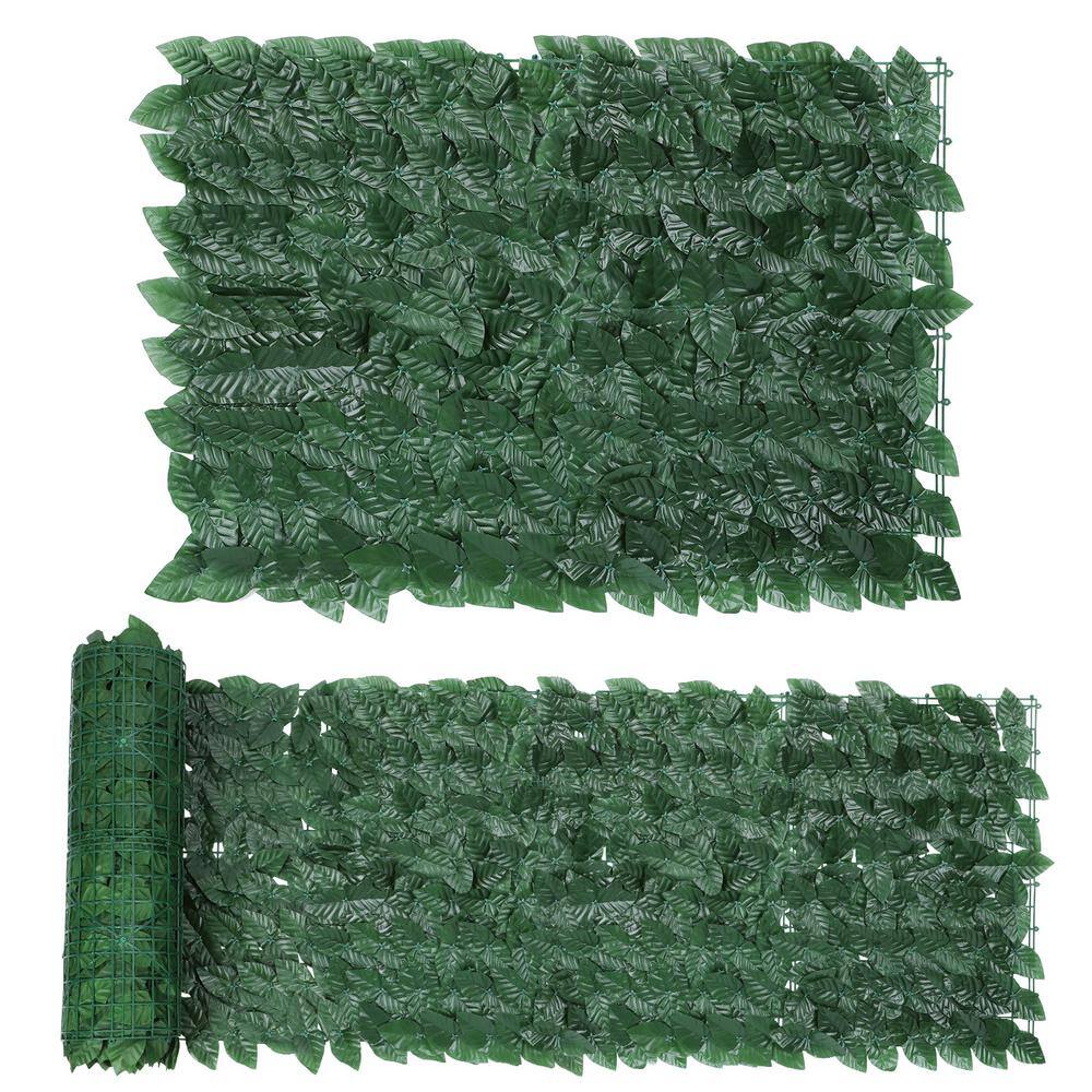 Oumilen 40-Pieces Artificial Green Leaf Privacy Fence Screen, Hedge ...