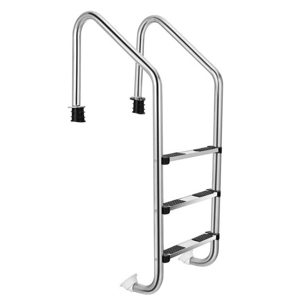 FORCLOVER 3-Step Stainless Steel Swimming Pool Ladder with Anti-Slip ...