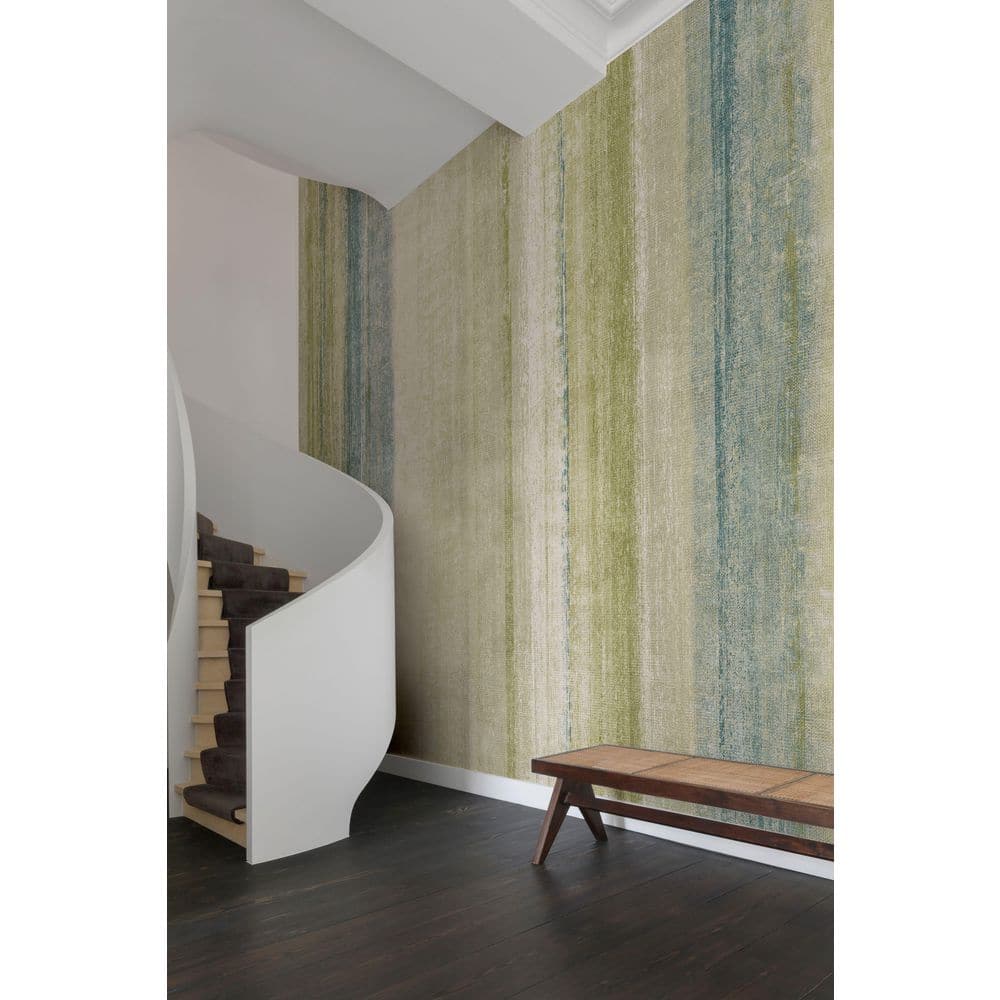 Walls Republic Terran Khaki Watercolor Stripe Print Non Woven Non ...