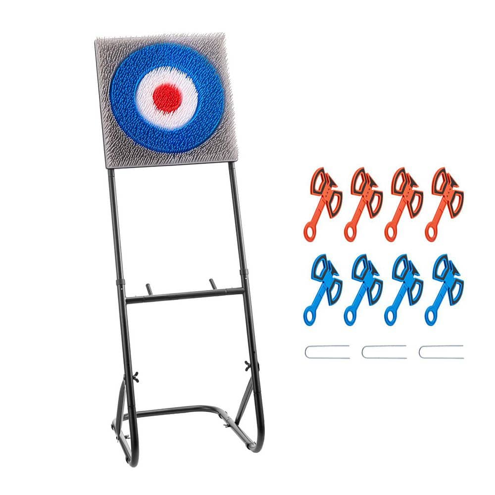 SKYSHALO 8 Axe Throwing Game Set, Plastic Bristle Target, Foldable ...