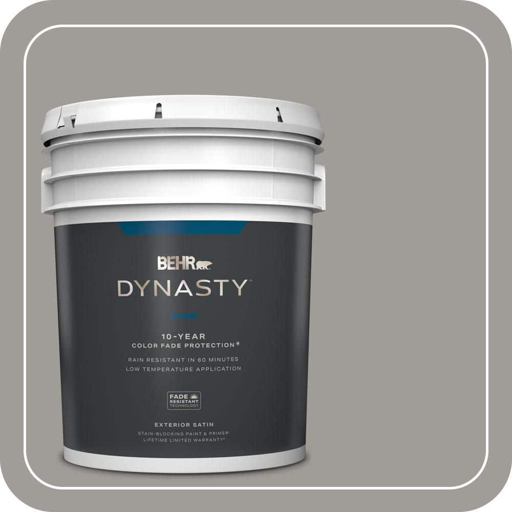 BEHR DYNASTY 5 gal. #BNC-17 Casual Gray Satin Enamel Exterior Stain ...