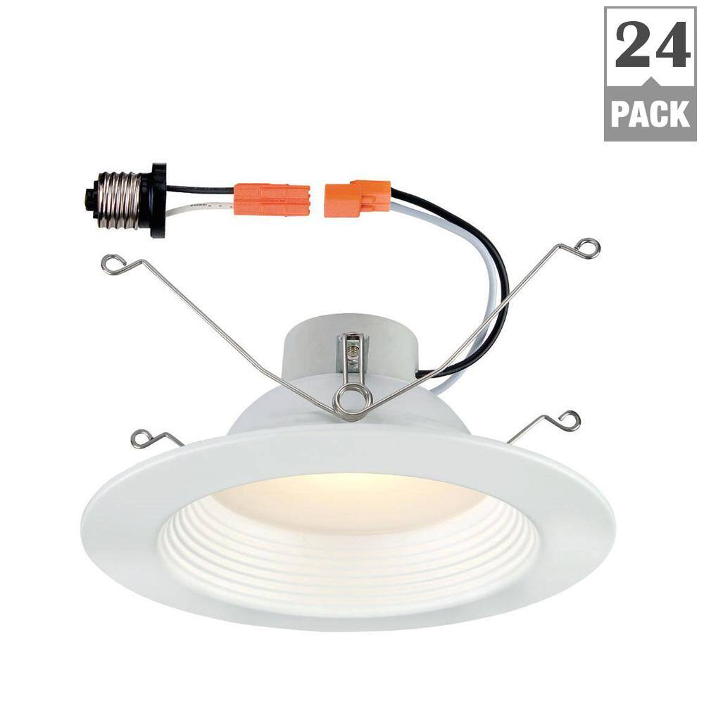 EnviroLite 5 in. / 6 in. White Integrated LED Recessed Baffle Trim 90 ...