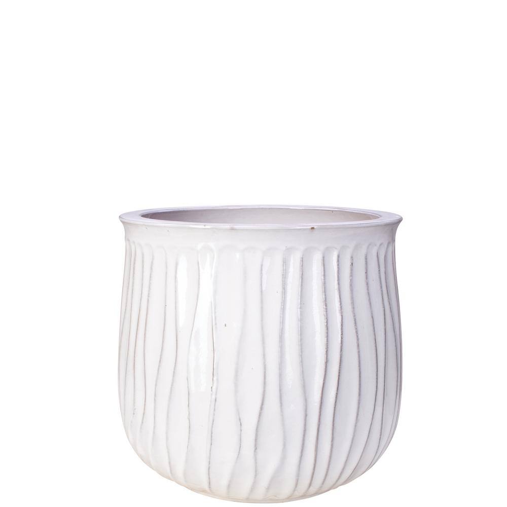 7 in. x 6.5 in. Riverside Decorative Ceramic Planter - Creamy White ...