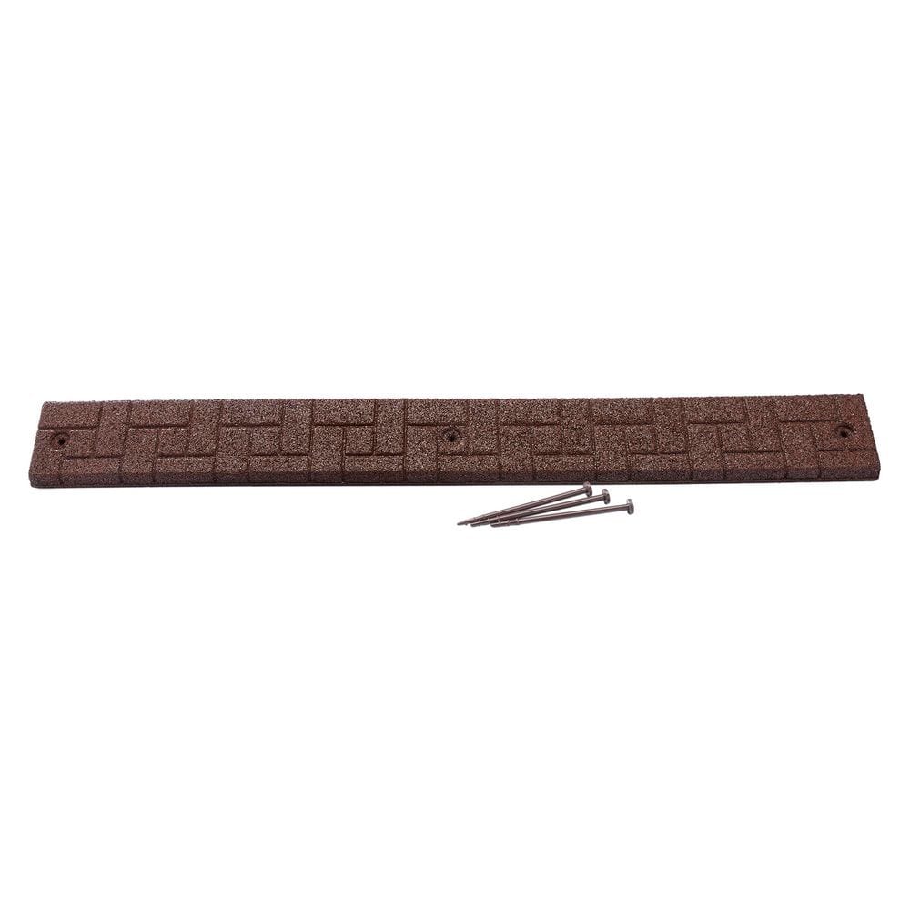 Vigoro 48 in. x 3 in. x 5 in. Brown Curb Rubber Edging (4-Pack ...