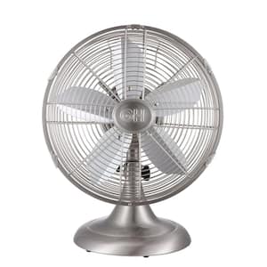 GOOD HOUSEKEEPING Retro 12 in. All-Metal Table/Desk Fan with 3-Speed ...