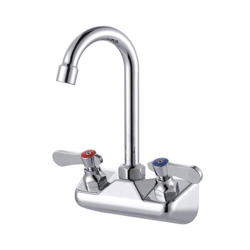 ALEASHA Double-Handle Wall Mount Standard Kitchen Faucet with Aerator ...
