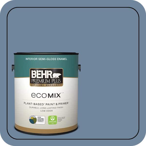 BEHR PREMIUM PLUS 1 gal. #S520-5 Thundercloud Semi-Gloss Enamel EcoMix ...