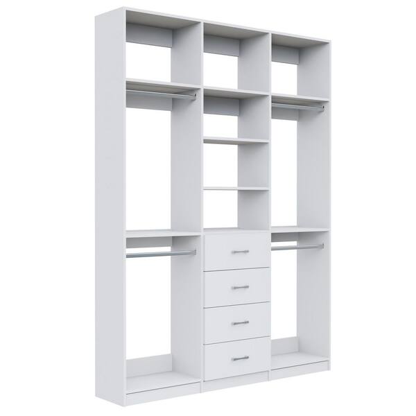 MODULAR CLOSETS Alto Collection 84 in. W White Wall Mounted 2-Double ...