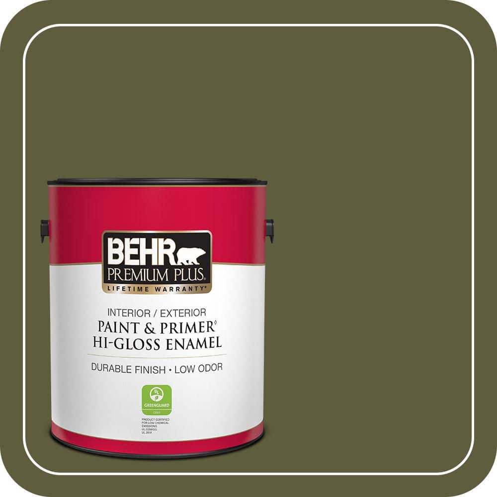 BEHR PREMIUM PLUS 1 gal. #PPU9-25 Eastern Bamboo Hi-Gloss Enamel ...
