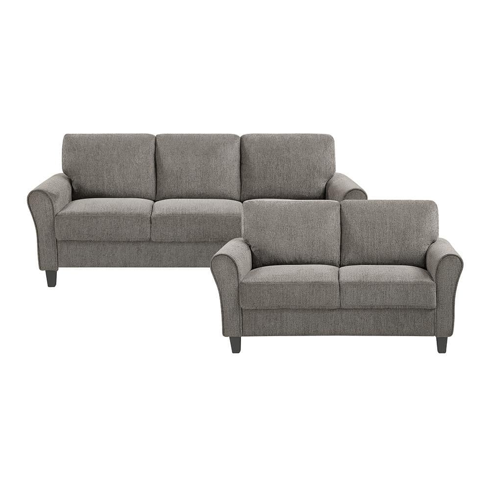 Lazzara Aleron 80.5 in W Flared Arm Chenille Fabric Rectangle 2-Piece ...