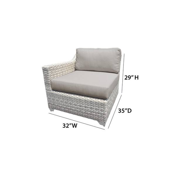 TK CLASSICS Fairmont 2 Piece Wicker Outdoor Sectional Loveseat with Cilantro Green Cushions 5981466 The Home Depot