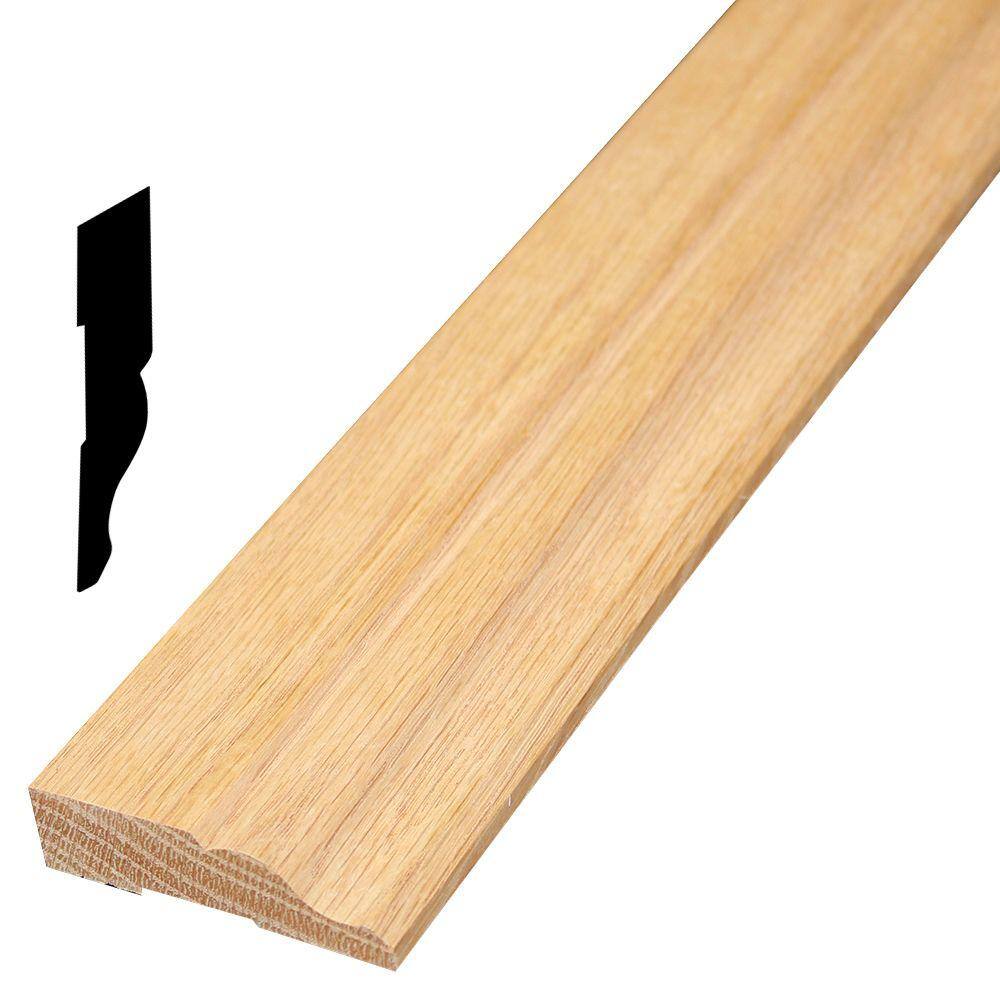 6218 11/16 in. x 2-3/8 in. x 96 in. Wood Red Oak Base Moulding ...