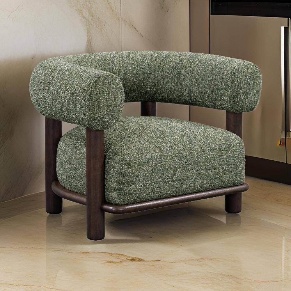 Benjara Ars Green and Brown Polyester Side Chair BM314742 - The Home Depot