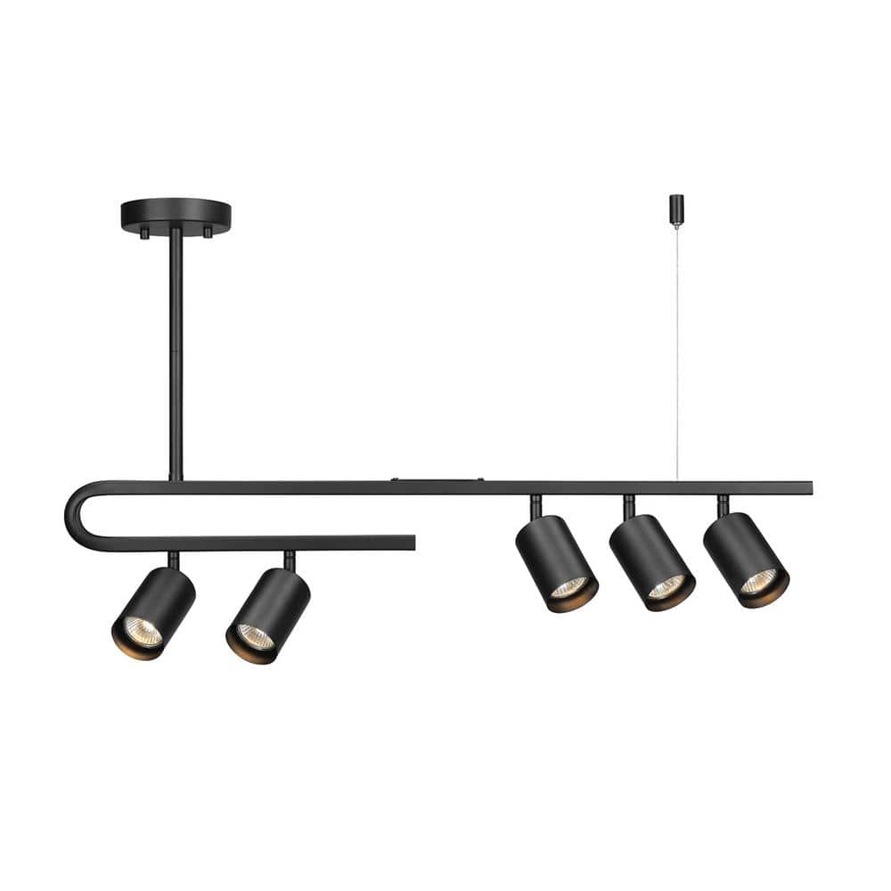 Globe Electric 3 ft.\ 5-Light Matte Black Hard Wired Track Lighting Kit ...