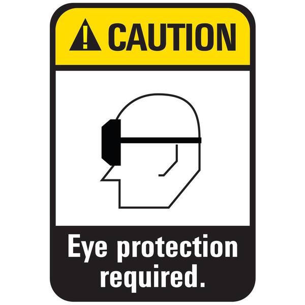 Hillman 7 in. x 10 in. Caution Eye Protection Required Sign 843421 ...