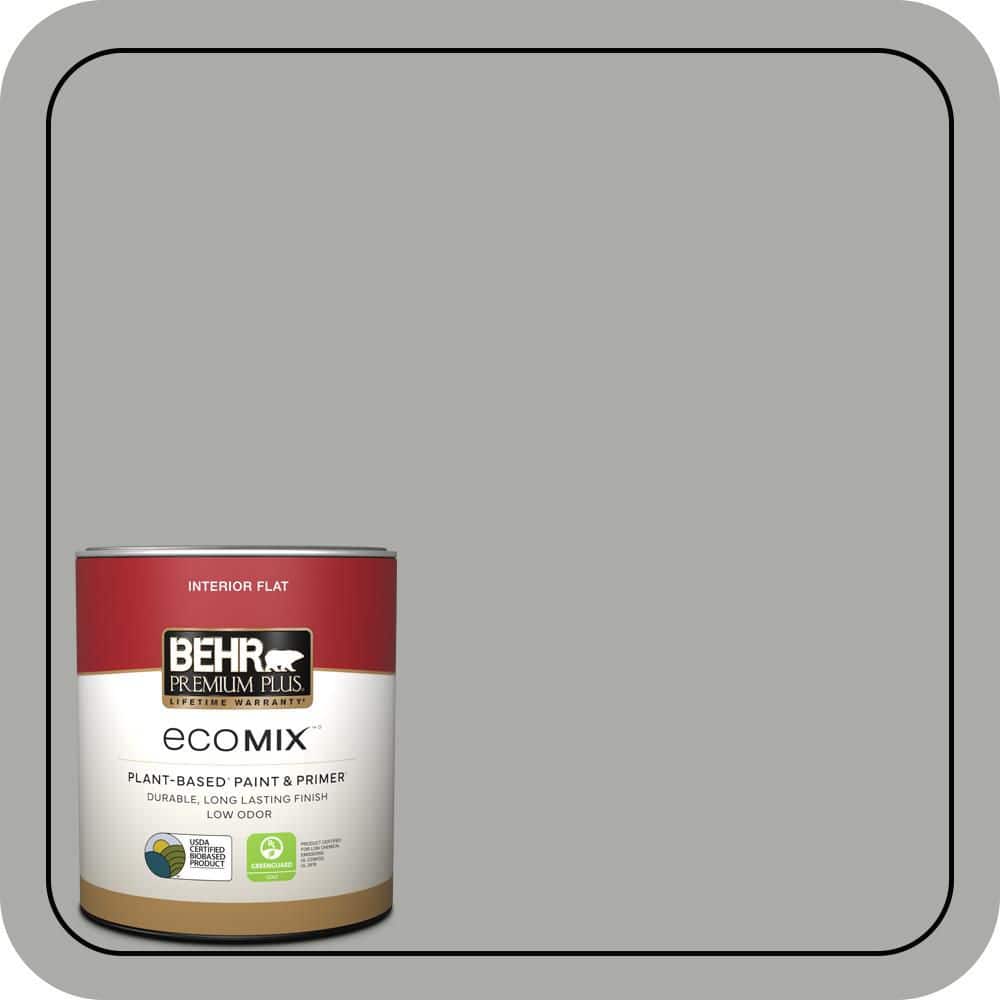 BEHR PREMIUM PLUS 1 qt. #PPF-39 Cool Granite Flat EcoMix Plant-Based ...