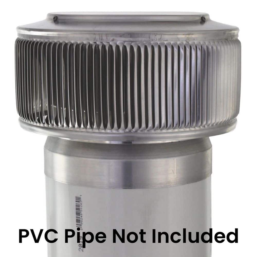 Active Ventilation Aura PVC Vent Cap 8 in. Dia Mill Finish Aluminum ...