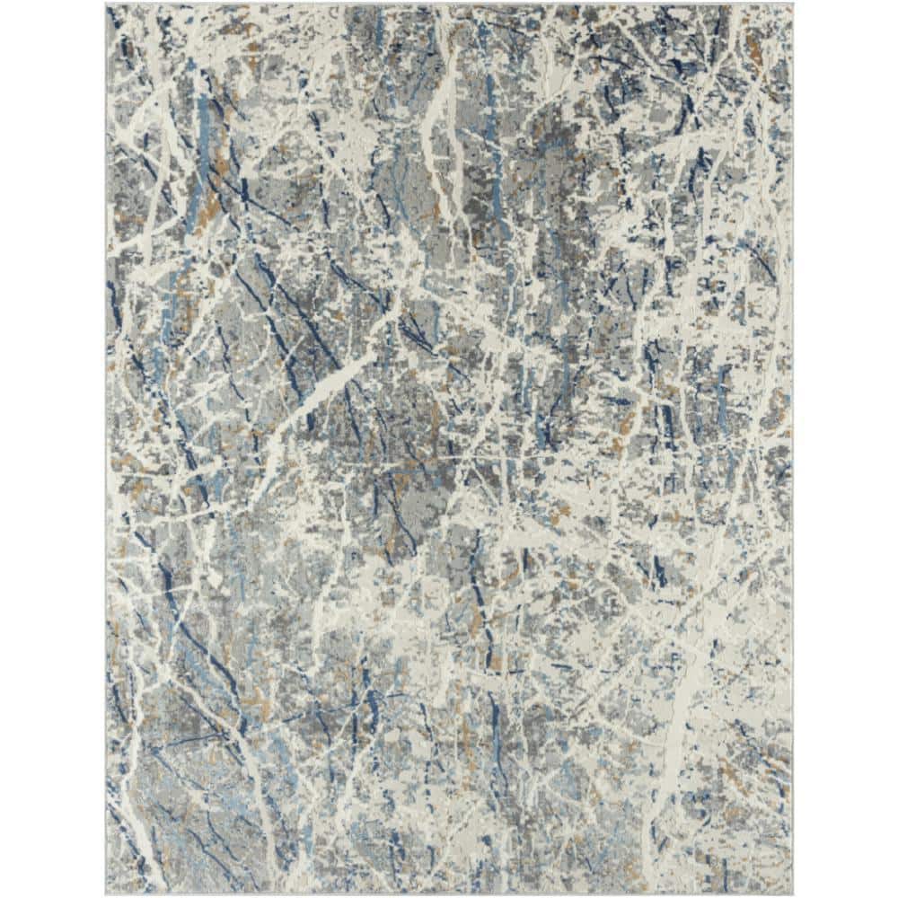 KALATY 8 ft. x 11 ft. Gray Lumina Abstract Area Rug LM-037 912 - The ...