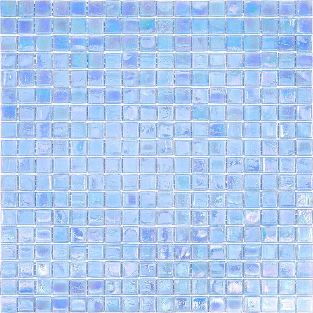 Apollo Tile Skosh 11.6 in. x 11.6 in. Glossy Light Sky Blue Glass ...