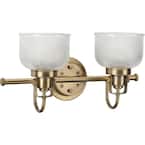 Progress Lighting Archie Collection 17 in. 2-Light Gold Vintage Brass ...