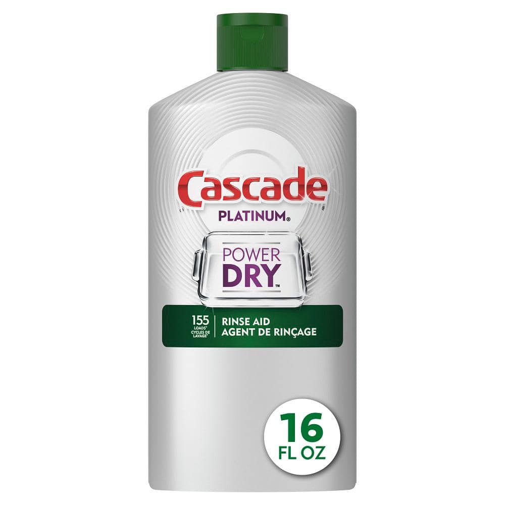 Cascade Platinum 16 oz. Power Dry Dishwasher Machine Rinse Aid (155 ...