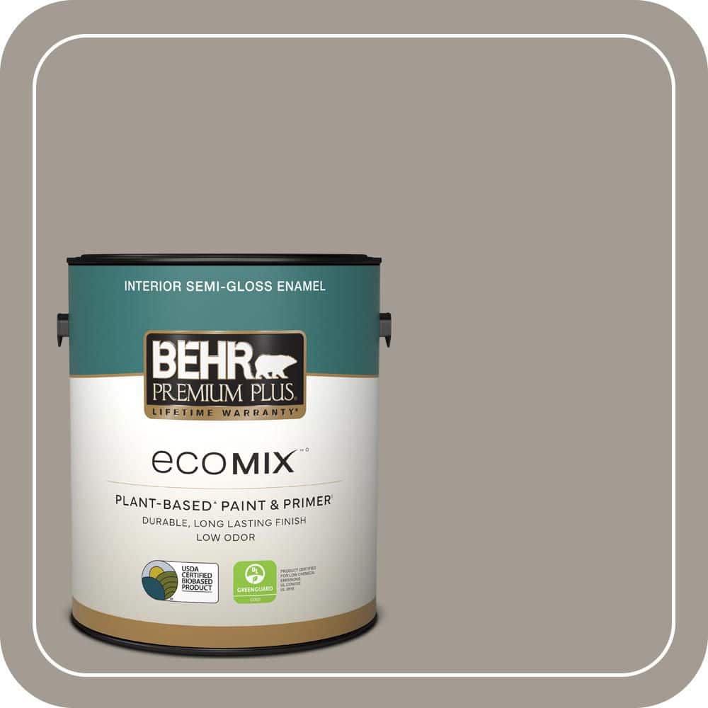 BEHR PREMIUM PLUS 1 gal. #BXC-54 River Pebble Semi-Gloss Enamel EcoMix ...
