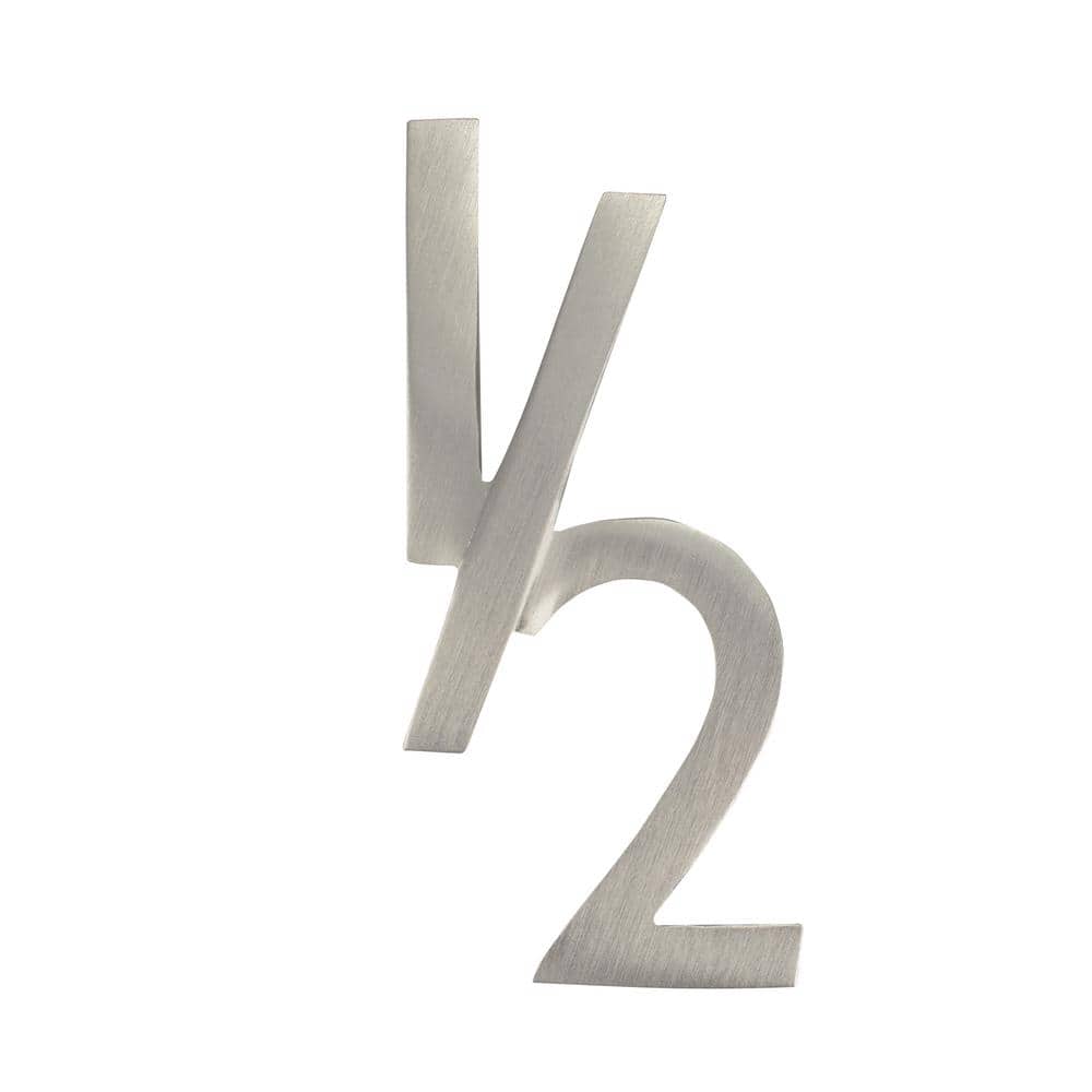 Architectural Mailboxes 4 in. Satin Nickel Floating House Number Half ...