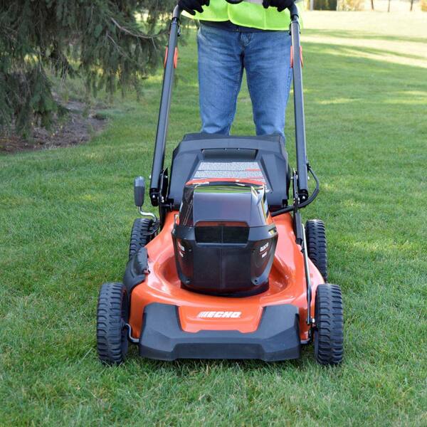 ECHO 21 in. 56-Volt Cordless Battery Walk Behind Push Lawn Mower with ...