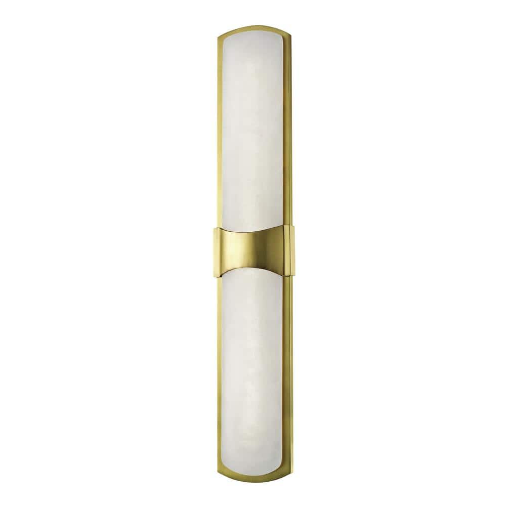 MITZI HUDSON VALLEY LIGHTING Oakdale 26 in. Aged Brass LED Wall Sconce ...