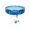 Intex 12 ft. x 2.5 ft. Round Pool with Filter Pump and Pool Cleaning ...