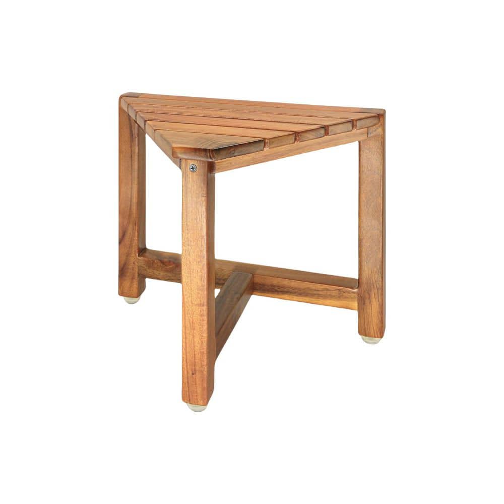 Numhew 12 in. Wood Shower Foot Rest, Shower Stool, Small Corner Stool ...