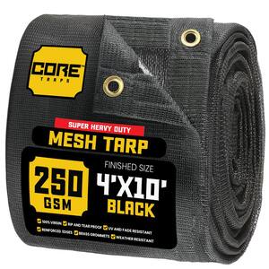 CORE TARPS 10 ft. X 20 ft. Brown 250 GSM 7.5 OZ Heavy Duty Mesh Tarp ...