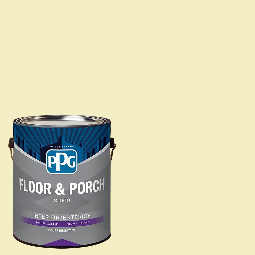 PPG 1 gal. PPG1212-2 Banana Pudding Satin Interior/Exterior Floor and ...