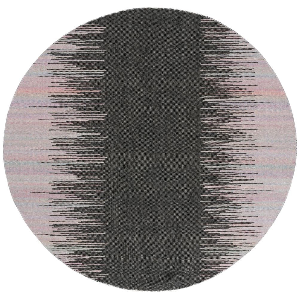 SAFAVIEH Cabo 7 ft. x 7 ft. Beige/Black Solid Abstract Round Area Rug ...