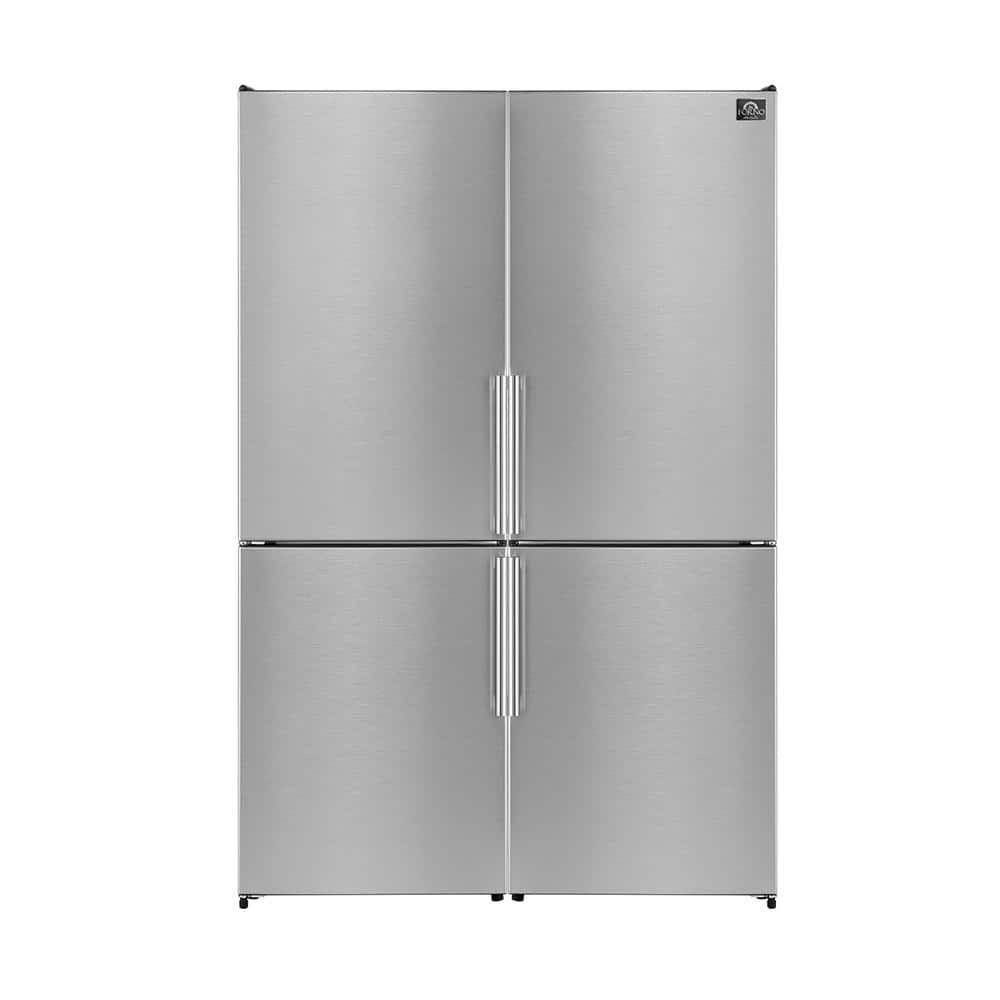 Forno Guardia 46.8 in. Stainless Steel Bottom Freezer Refrigerator, 21. ...