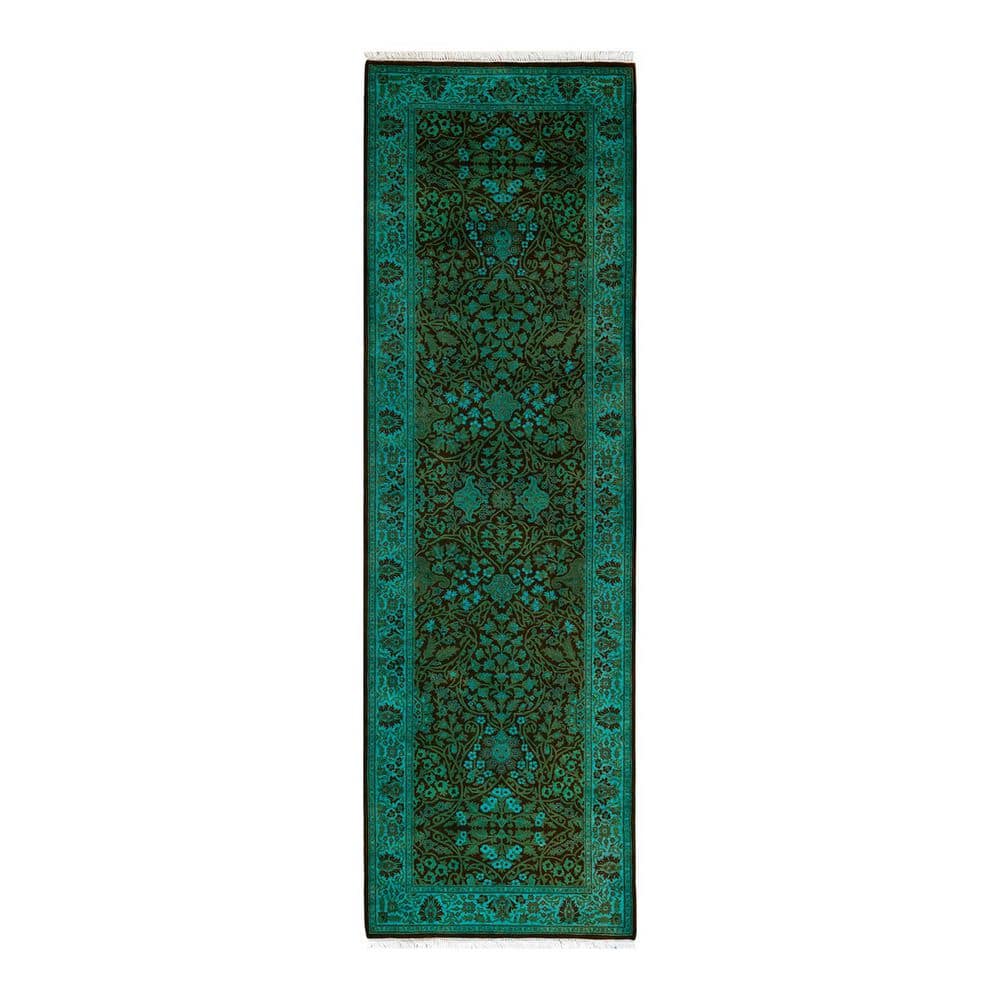 Chloe & Olivia Home Overdyed Green 2 ft. 7 in. x 8 ft. 7 in. Wool ...
