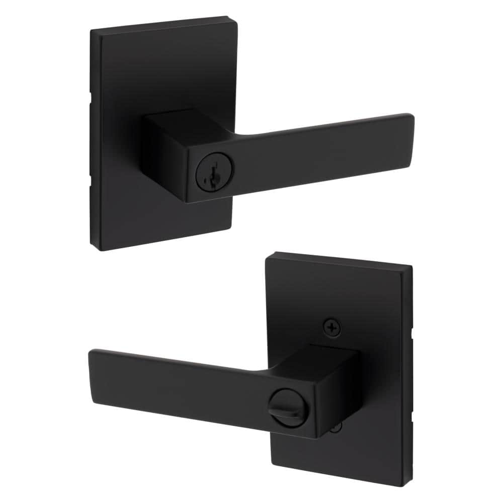 Kwikset Singapore Matte Black Reversible Rectangular Straight Keyed ...