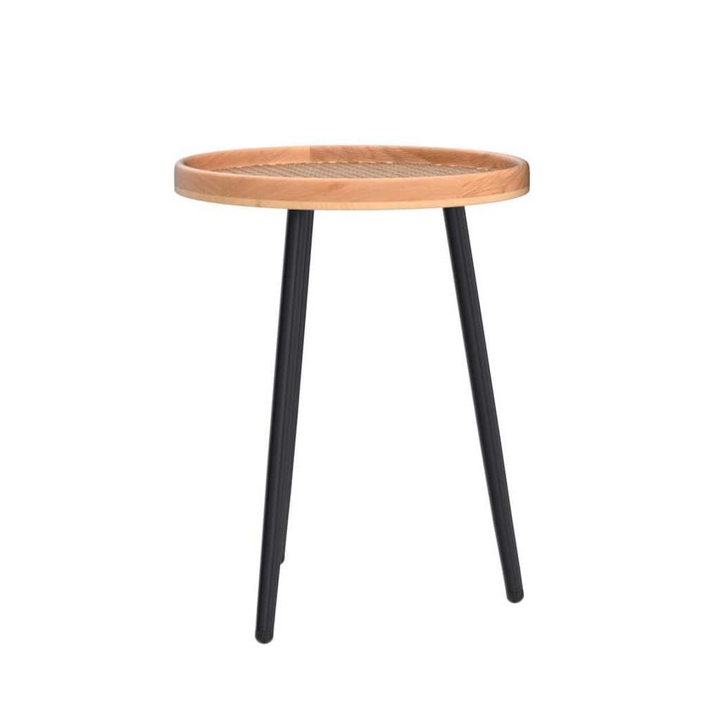 MOEPISY Rattan Log Desktop Round Side End Table, Indoor Outdoor Wooden ...