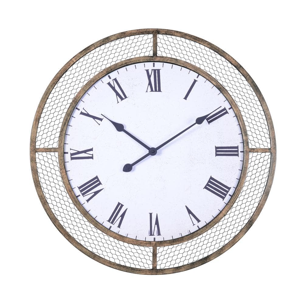 Kenroy Home Grover 30 in. Weathered Brown Rustic Wall Clock 65073WB ...