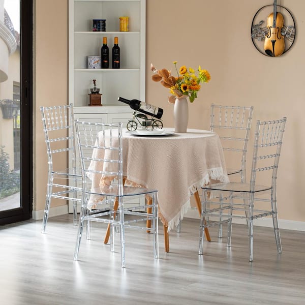 Acrylic dining chairs set of 4 store