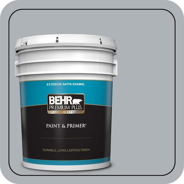 BEHR PREMIUM PLUS 5 gal. #N510-3 Stargazer Satin Enamel Exterior Paint ...